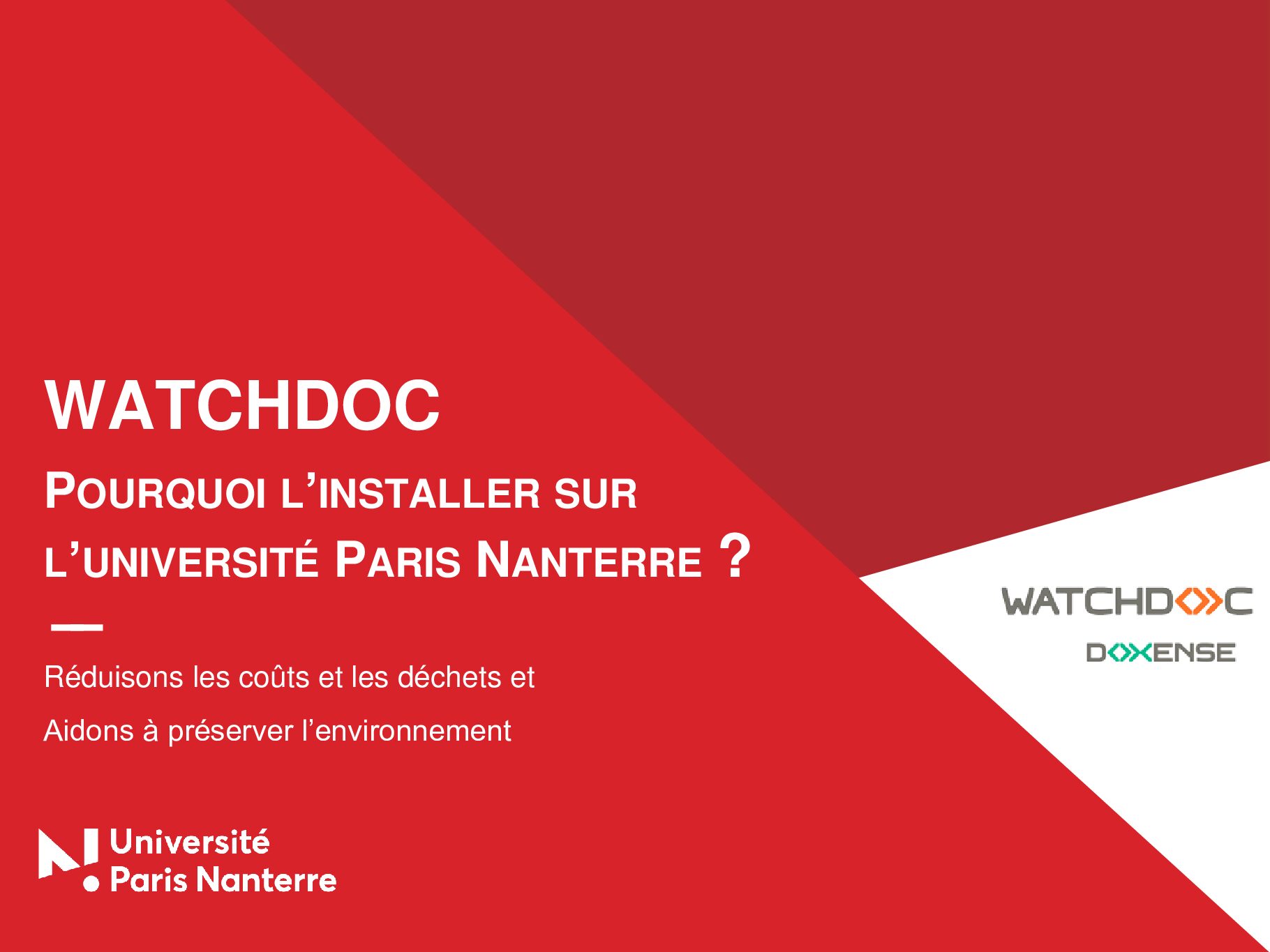 Solution Watchdoc – Direction des Ressources Informatiques